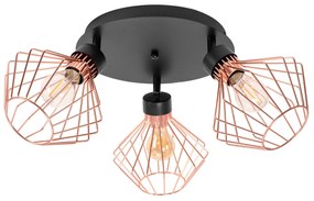 Toolight Trojitá kovová plafónová lampa APP536-3C Pink Gold