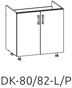 Spodní skřínka kuchyně Sole pod dřez DK-80/82 Barva korpusu skříněk: Bílá alpská, Barva dvířek: Bílá lesk.