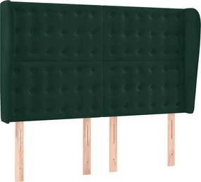 Box spring postel s matrací a LED tmavě zelená 140x200 cm samet 3136368