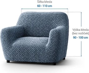 Bielastické potahy VENEZIA modrá křeslo (š. 60 - 110 cm)
