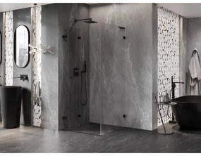 Mexen Lunar-F L, skládací sprchový kout levý 80 x 80 cm, 8mm čiré sklo, černý profil, 836L-080-080-70-00-L
