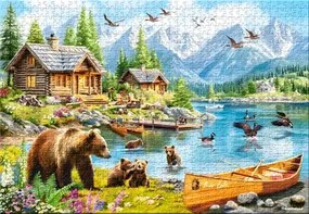 CASTORLAND Puzzle Medvědí jezero / 1000 dílků / 68 x 47 cm