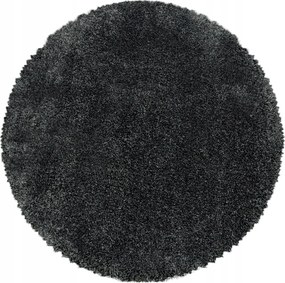 Ayyildiz, Kusový koberec Fluffy Shaggy 3500 grey kruh, 80x80 (průměr) kruh, šedá, ložnice