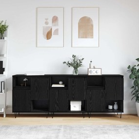 Servírovací skříň 3 ks Černý dub 60 x 35 x 70 cm 3394565