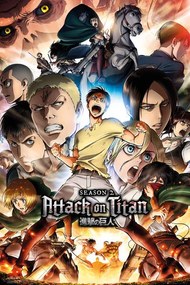 Plakát, Obraz - Attack on Titan (Shingeki no kyojin) - Season 2 Collage Key Art