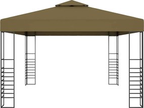 Altán se zatahovací střechou 3 x 4 m taupe 180 g/m² 312229