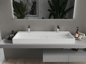 Mexen Ava, umyvadlo na desku z konglomerátu 2/O 120 x 46 cm, bílá, 23011202