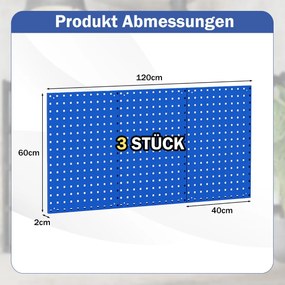 Costway Tool Wall Tool Děrovaná stěna se 3 tyčemi a 28 dílným závěsným
