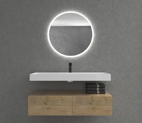 CERANO - Umyvadlo z litého mramoru Vita - nástěnné i na desku - otvor pro baterii - bílá matná - 120x46 cm, CER-CER-8050BD6941