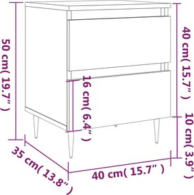 vidaXL Noční stolek 40x35x50 cm kompozitní dřevo [826868] Barva: hnědý dub