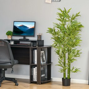HOMCOM Velká Umělá Bambu 150 cm - Plastová Bambu Umělé Rostliny s Umělým Mechem v Květináči pro Obývací Pokoj, Ložnici a Zahradu