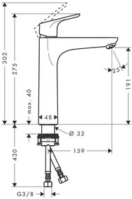 Hansgrohe Focus E2, umyvadlová baterie, chromová, 31518000