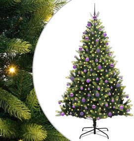 Umělý skládací vánoční stromeček 300 LED Zelená 210 cm PVC a PE 3396006