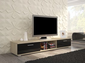 Moderní TV stolek Stark, sonoma/černý lesk
