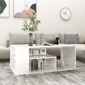 Konferenční stolek bílý lesklý 100x50x40 cm kompozitní dřevo