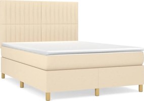 Box spring postel s matrací krémová 140x190 cm textil 3142494