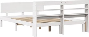 Rám postele s čelem bílý 150x200 cm masivní borovice 3306830