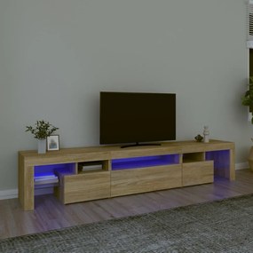 vidaXL TV skříňka s LED osvětlením 215x36,5x40 cm [3152794] Barva: dub sonoma