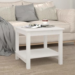 vidaXL Konferenční stolek 50 x 50 x 45 cm masivní borové dřevo [822278] Barva: Bílá