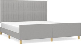 Rám postele bez matrace světle šedý 180 x 200 cm textil 3125235