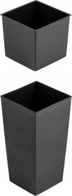 Sada 3 ks květináčů Porto Riflo 57x29,5/46x24,7/36,6x18,9 cm černá