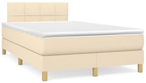 Box spring postel s matrací a LED krémová 120x190 cm textil 3270093