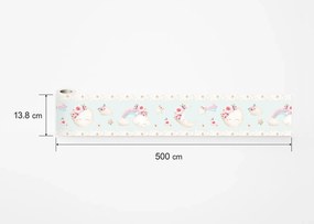 Dětská samolepící bordura na zeď Modrý Akvarelový Měsíc | 5 m x 13.8 cm | DWBD8047