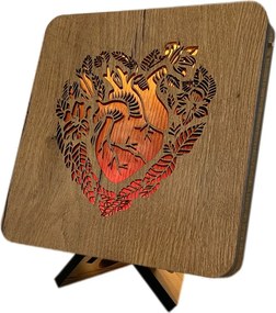 "Srdce" lampa 19x19 cm provedení povrchu: ořech