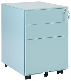 Kovová úložná skříňka se 3 zásuvkami světle modrá CAMI Beliani