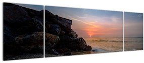 Obraz západu slunce na pláži (170x50 cm)