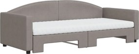 Válenda s přistýlkou a matracemi taupe 90 x 200 cm textil 3197209