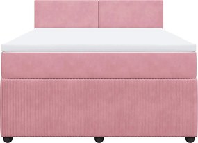 Box spring postel s matrací růžová 140x190 cm samet 3290033
