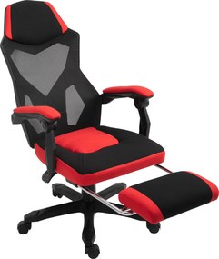 Vinsetto Ergonomická kancelářská židle, herní židle, otočná židle s opěrkou nohou, PC židle, exekutivní židle, nastavitelná výška, polyester, černá a
