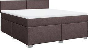 Box spring postel s matrací tmavě hnědá 180x200 cm textil 3288263