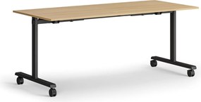 Mobilní stůl MATCH, 180x80 cm, černá podnož, buk