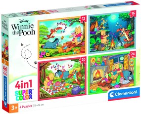 Clementoni - Puzzle 4v1 Disney Medvídek Pú (12+16+20+24 dílků)