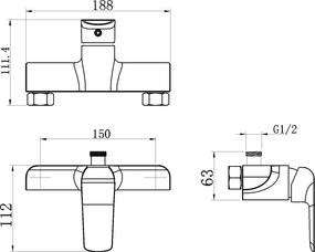 Novaservis Sprchová baterie bez příslušenství 150 mm Tina bílá/chrom 38062/1,1