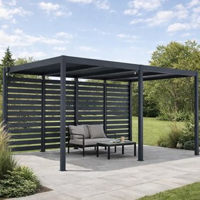 Boční zástěna pro bioklimatickou pergolu BestBerg BBP-E1CG / 238 × 218 cm / šedá