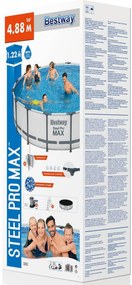 BESTWAY Steel Pro Max Bazén 488 x 122 cm, kartušová filtrace 5612Z
