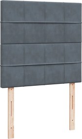 Box spring postel s matrací tmavě šedá 90x190 cm samet 3293087