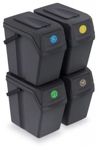 Set košů na tříděný odpad, 4 x 25 l