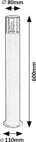 Rabalux Černý zahradní sloupek Teplice pro žárovku E27 60cm 7159