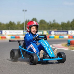 AIYAPLAY 24V elektrické Go-Kart k jízdě a driftování, nylonové pneumatiky, bezpečnostní pás, klakson, hudba pro děti 8-12 let, modré
