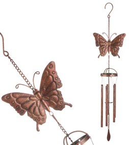 Zvonkohra - motýl, kovová dekorace do zahrady.