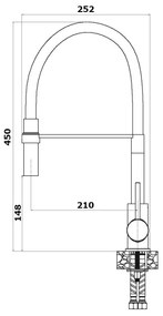 ALVEUS 1129024 - Dřezová baterie s flexibilním ramínkem ELIA 45 cm chrom/černá