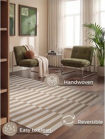 Bílý/světle hnědý oboustranný/ručně tkaný vlněný koberec 120x180 cm Vika – Hanse Home