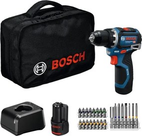 Bosch AKU vrtací šroubovák PRO GSR 12V-32, 2x12V/2,0Ah + bity a příslušenství v textilní tašce 06019N7006