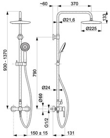 KFA Armatura 5036-910-81 - Sprchová sada s baterií MOZA mosaz/matná černá