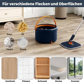 Costway 4 L systém mopu a kbelíku se ždímačem a 360° otočnou hlavou plochý mop