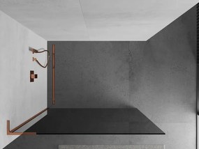 Mexen Kioto L, sprchová zástěna Walk-In 110 x 200 cm, 8mm šedé sklo, růžové zlato profil, 800-110-103-60-40